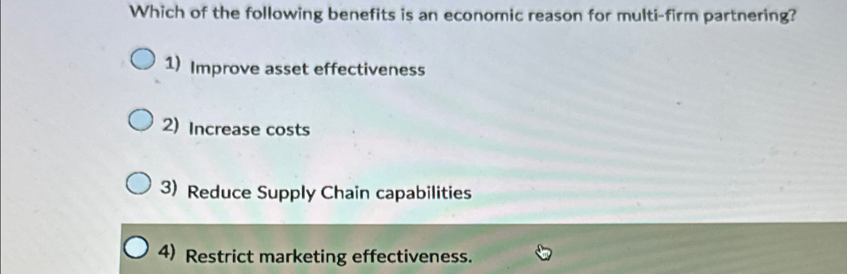 Solved Which of the following benefits is an economic reason | Chegg.com