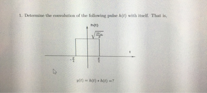 Solved 1. Determine the convolution of the following pulse | Chegg.com