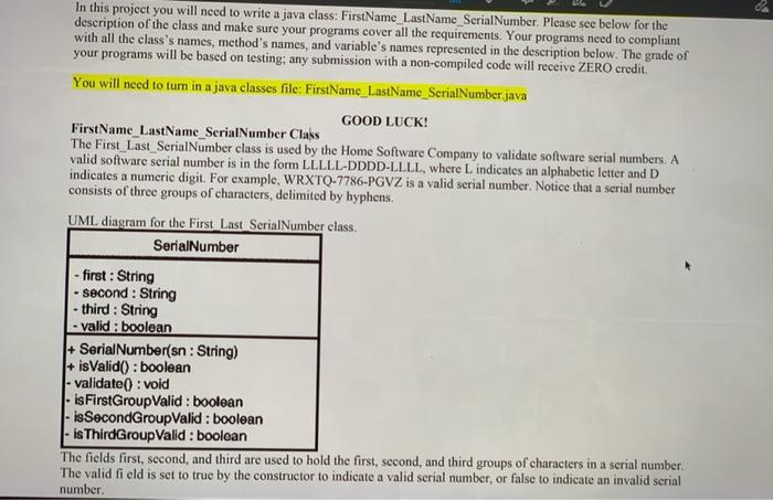 Solved In this project you will need to write a java class: | Chegg.com
