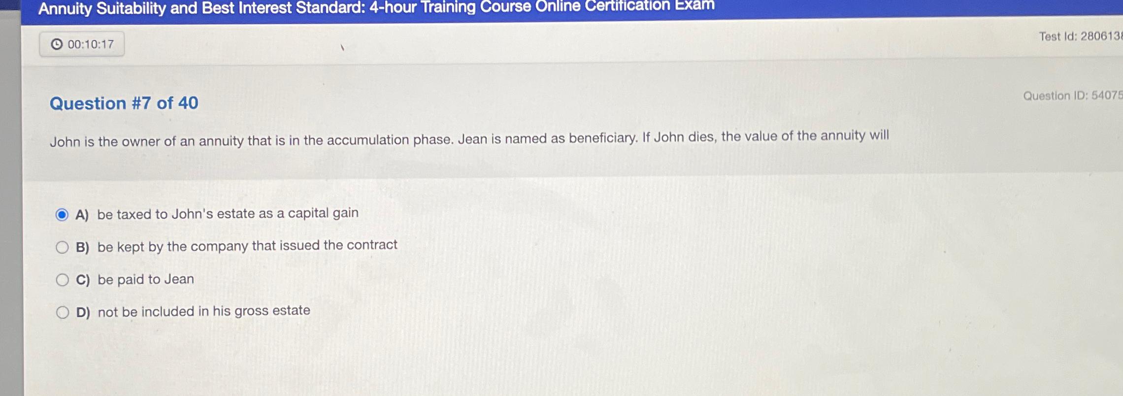 Solved Annuity Suitability and Best Interest Standard: | Chegg.com