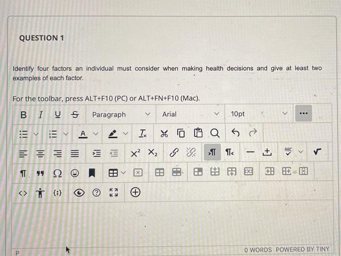 Solved Identify Four Factors An Individual Must Consider