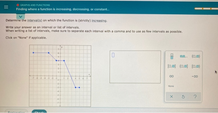Solved Ographs And Functions Finding Where A Function Is 