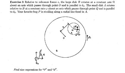 Relative to reference frame e, the large disk B | Chegg.com