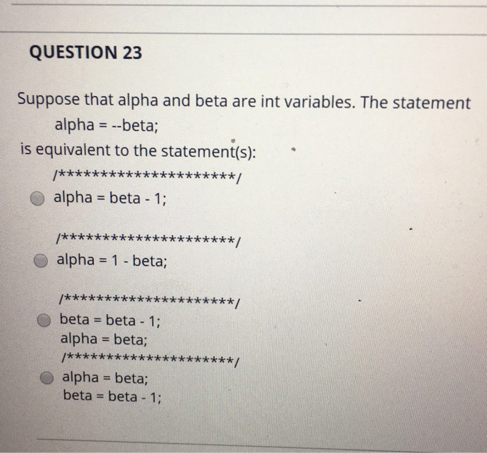 Solved QUESTION 23 Suppose that alpha and beta are int | Chegg.com