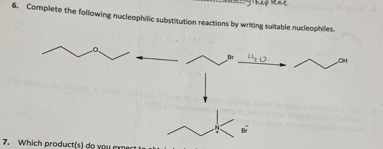 Solved Complete the following nucleophilic substitution | Chegg.com