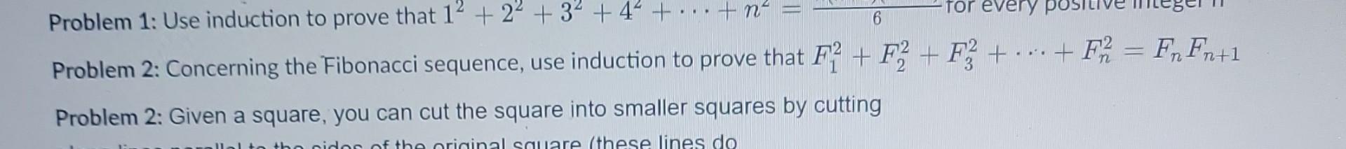 Solved Problem 1: Use induction to prove that | Chegg.com