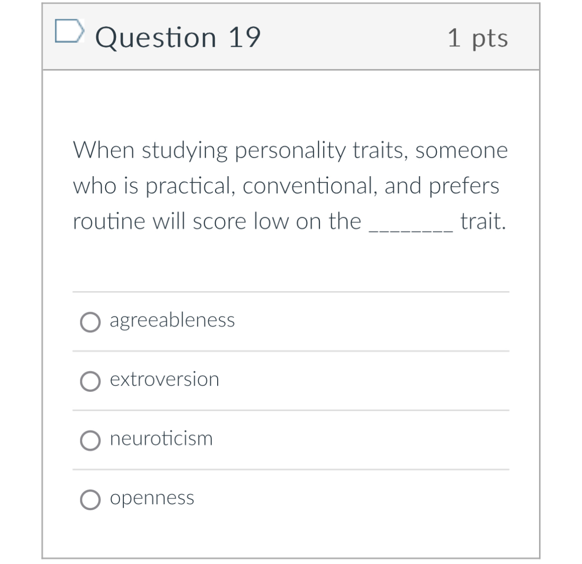 Solved Question 191 ﻿ptsWhen studying personality traits, | Chegg.com