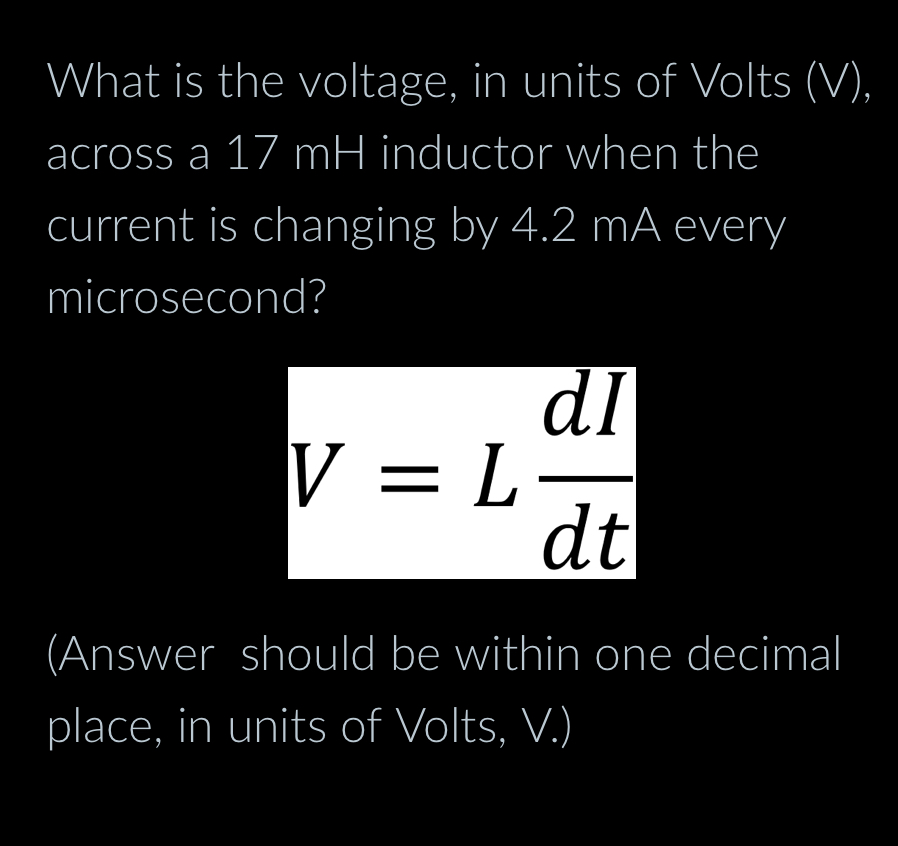 Solved What is the voltage, in units of Volts (V), ﻿across a | Chegg.com