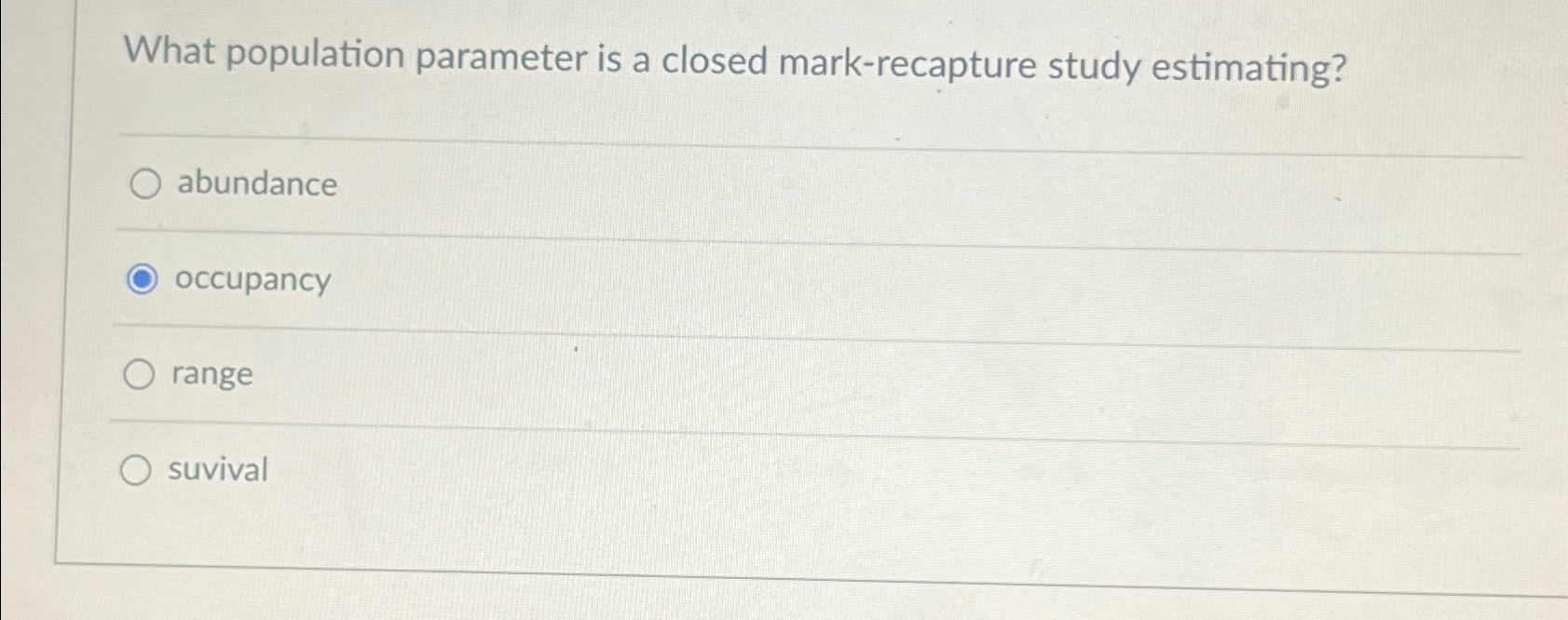 Solved What population parameter is a closed mark-recapture | Chegg.com