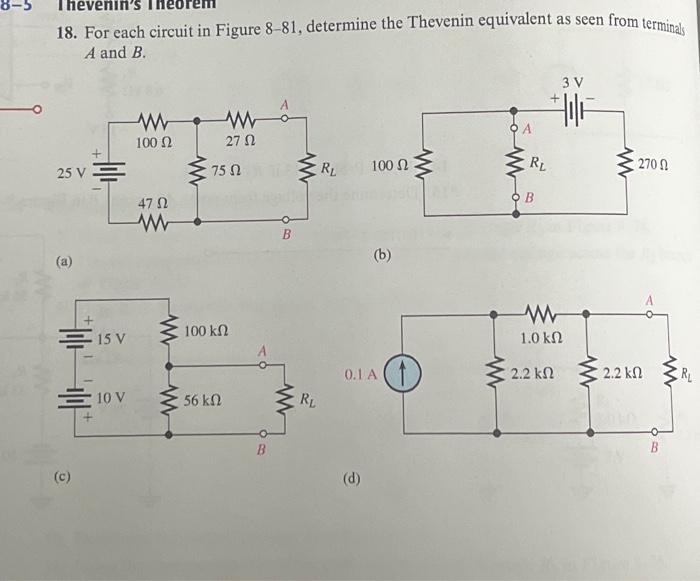 Solved 18. For each circuit in Figure 8-81, determine the | Chegg.com