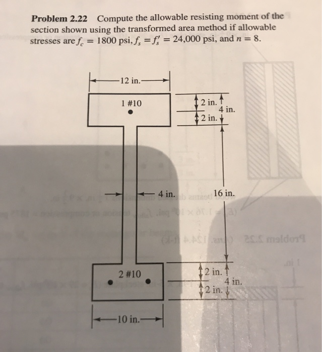 Solved Problem 2.22 Compute the allowable resisting moment | Chegg.com