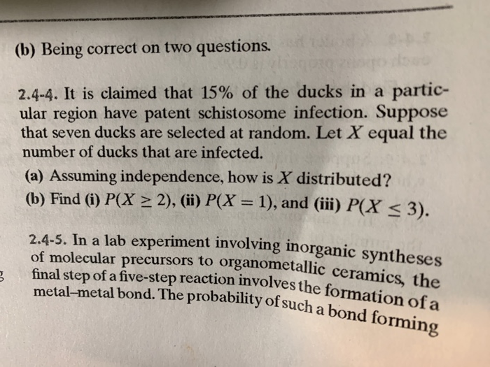 Solved Answer 2.4-4 partb assume that there are 400 ducks | Chegg.com