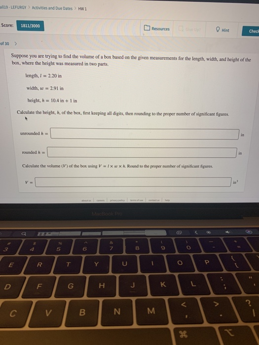 Solved all19. LEFURGY > Activities and Due Dates > HW 1 | Chegg.com