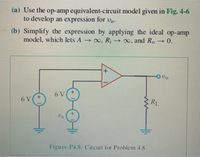 Solved 4.8 The op-amp circuit shown in Fig. P4.8 has a | Chegg.com