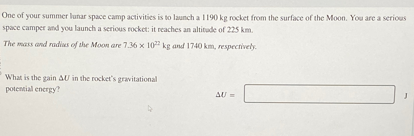 Solved One of your summer lunar space camp activities is to | Chegg.com