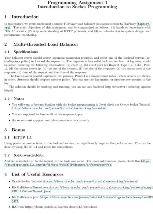 Programming Assignment 1 Introduction to Socket | Chegg.com