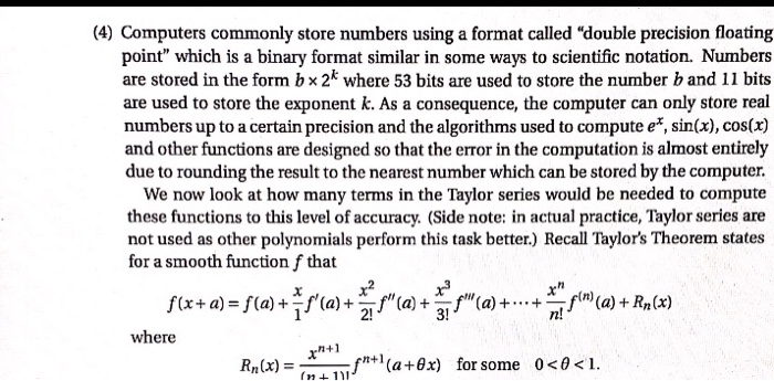 Solved 4 Computers Commonly Store Numbers Using A Format