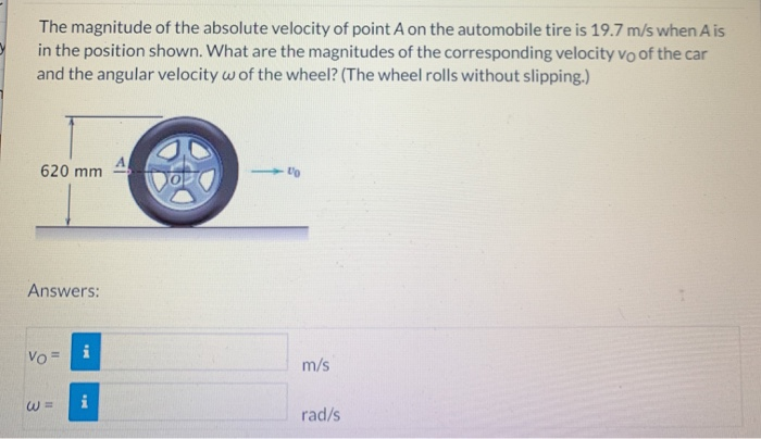 Solved The magnitude of the absolute velocity of point A on | Chegg.com