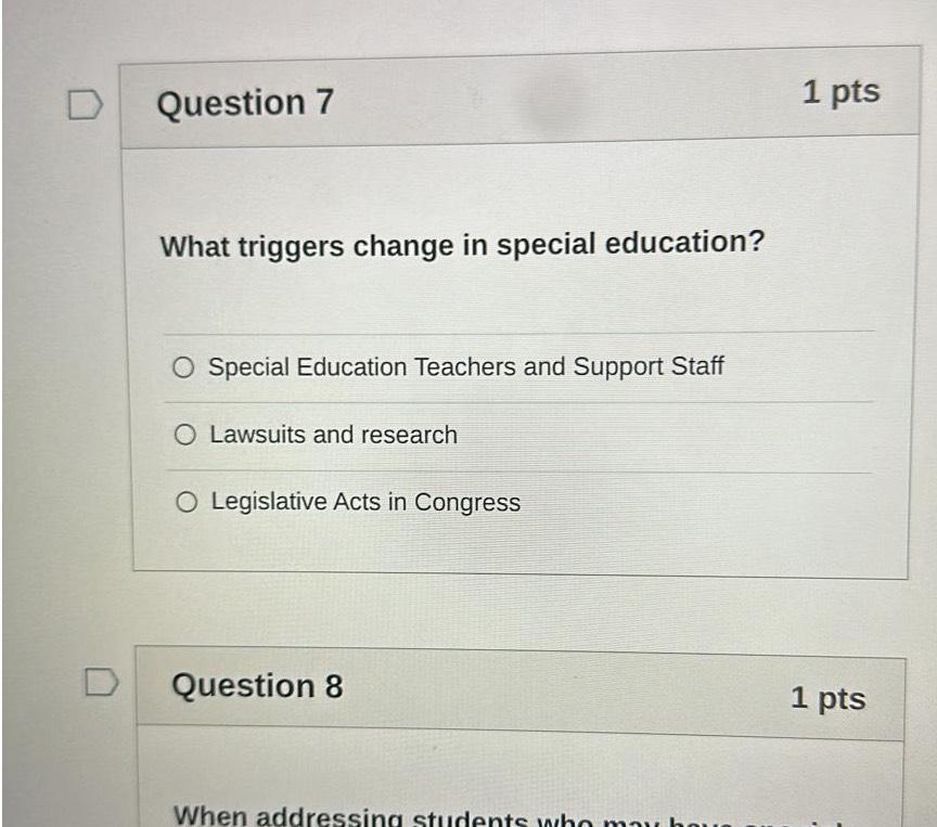 Solved Question 71ptsWhat triggers change in special | Chegg.com