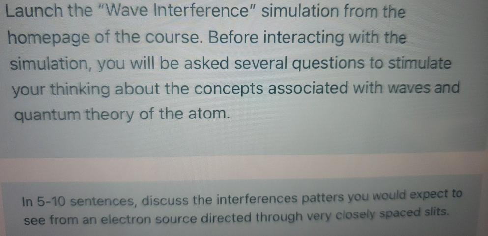 Solved Launch the "Wave Interference" simulation from the | Chegg.com