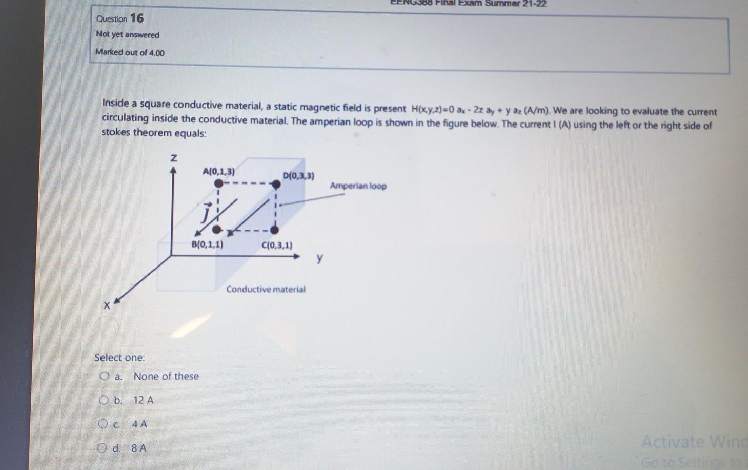 Solved Inside a square conductive material, a static | Chegg.com