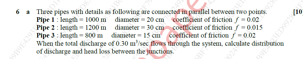Solved 6 ﻿a Three pipes with details as following are | Chegg.com