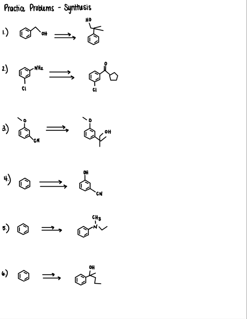 Practice Problems - ﻿Synthesis Orgo II1.)2 !4.)5.)6.) | Chegg.com