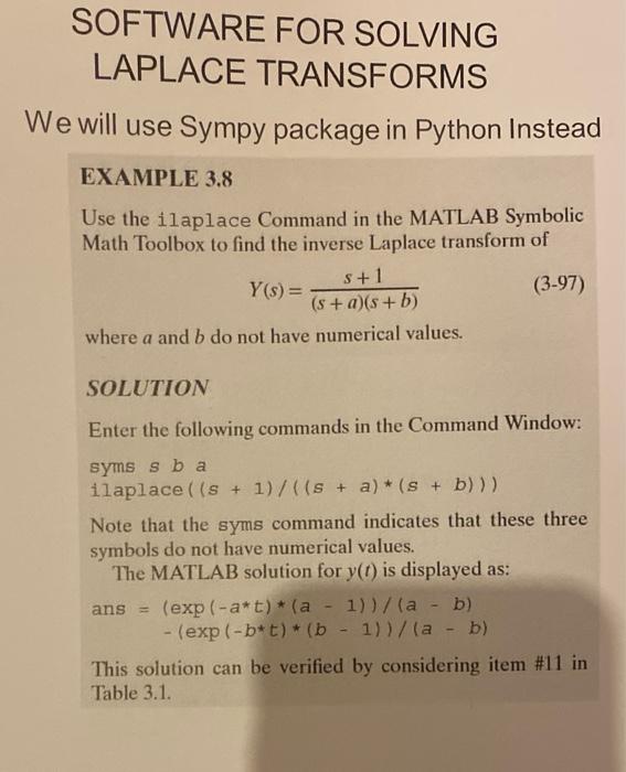 Solved SOFTWARE FOR SOLVING LAPLACE TRANSFORMS We will use | Chegg.com