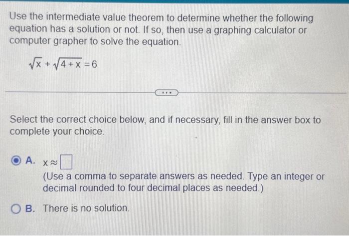 Solved Use the intermediate value theorem to determine | Chegg.com