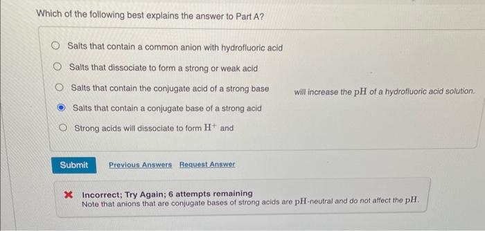 Solved A hydrofluoric acid solution has a pH of 3.30 .Which | Chegg.com