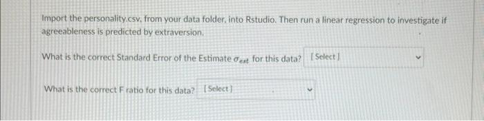 Solved Import the personality.csv, from your data folder, | Chegg.com