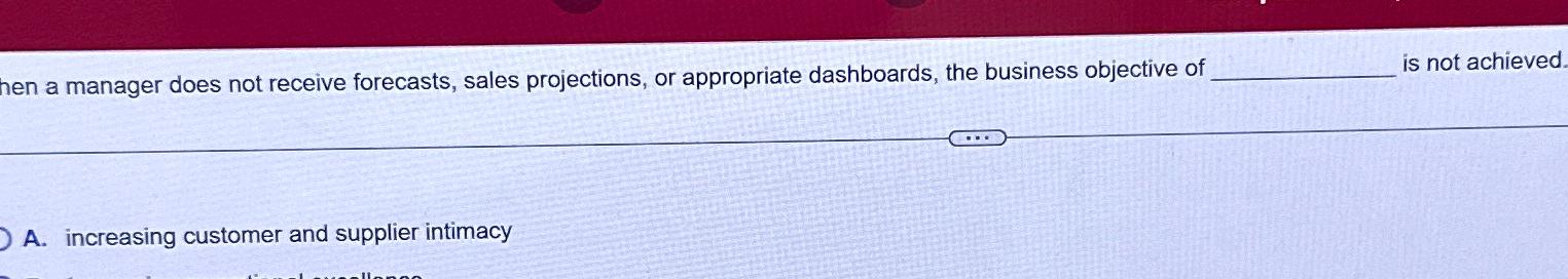 Solved hen a manager does not receive forecasts, sales | Chegg.com