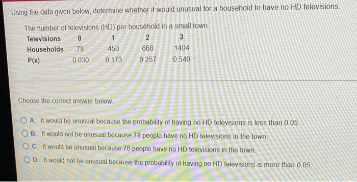 Solved Using the data given below, determine whether it | Chegg.com