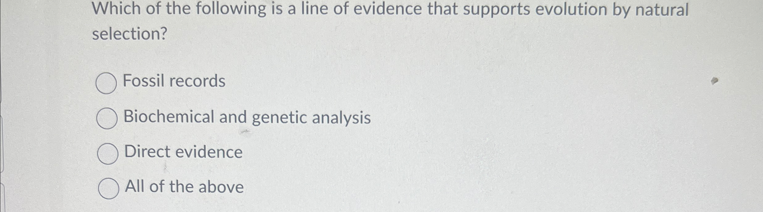 Solved Which of the following is a line of evidence that | Chegg.com