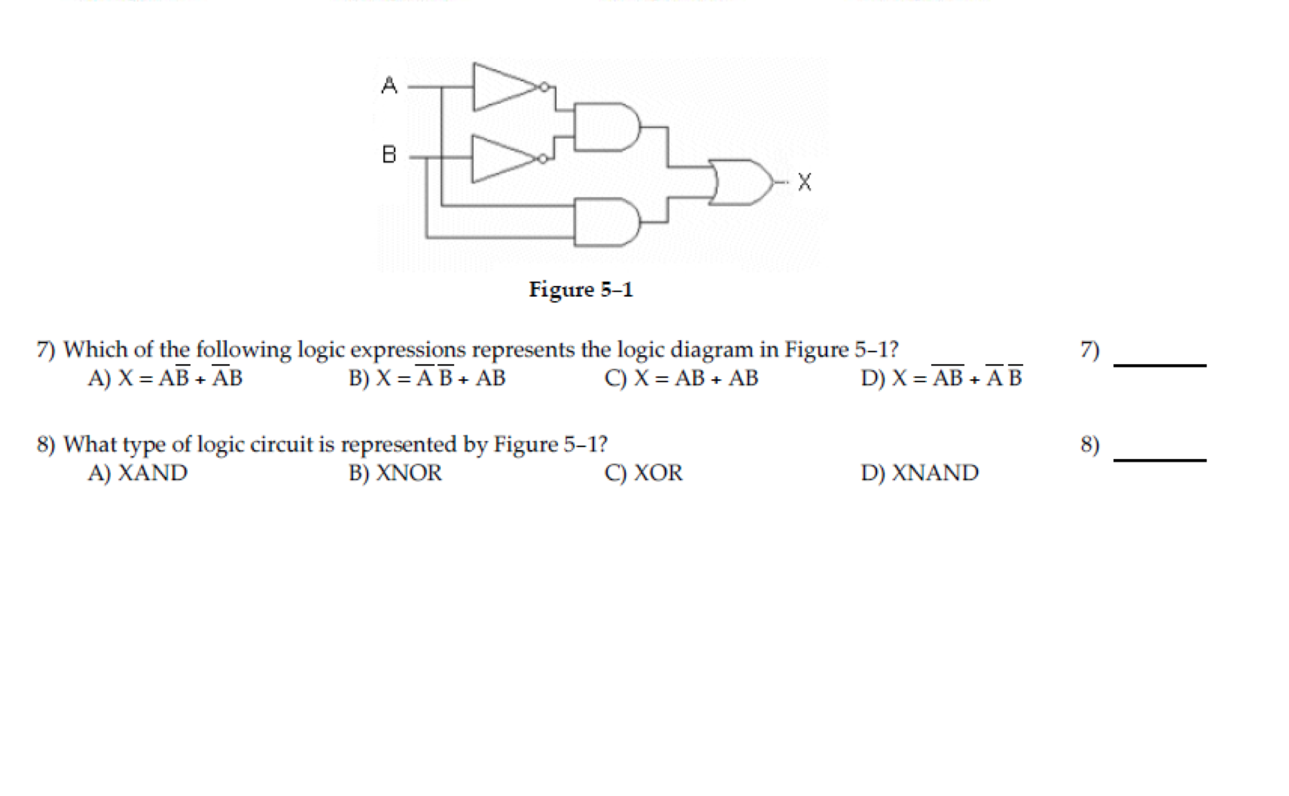 Solved Which of the following logic expressions represents | Chegg.com