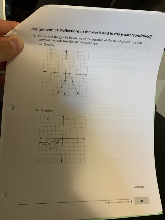 Solved Assignment 3.1: Reflections in the x-axis and in the | Chegg.com
