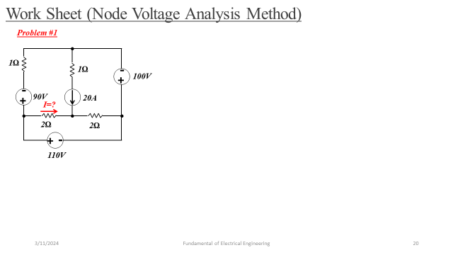 Solved Work Sheet (Node Voltage Analysis Method)Problem #I | Chegg.com