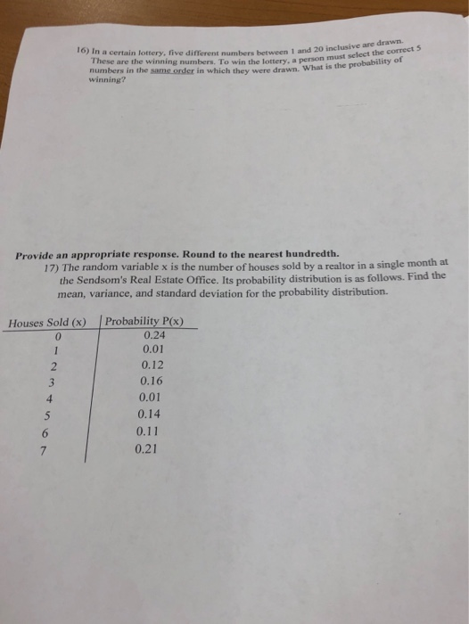 Solved In a certain lottery, five different numbers between | Chegg.com