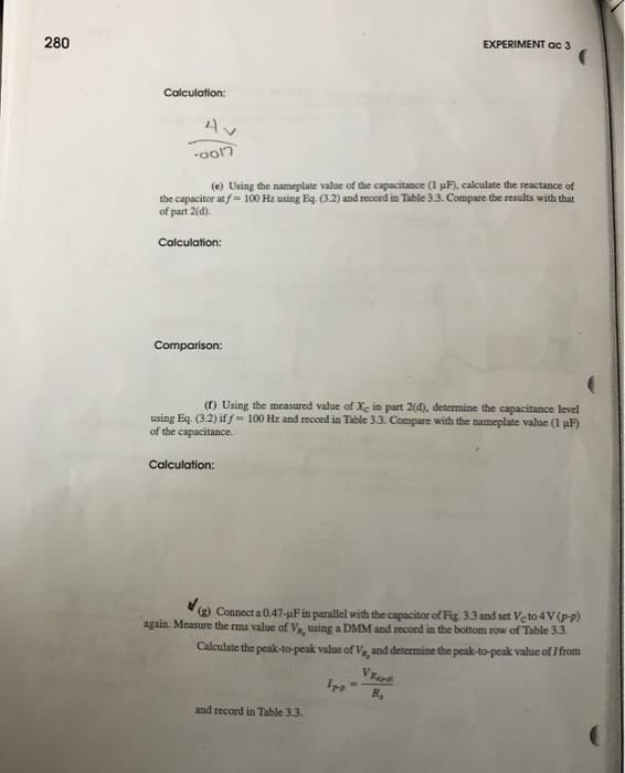 Solved Part 2 Capacitive Reactance (a) Construct the circuit | Chegg.com