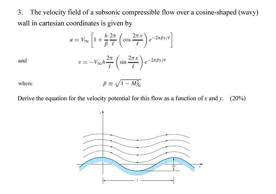 Solved 3 The Velocity Field Of A Subsonic Compressible Flow