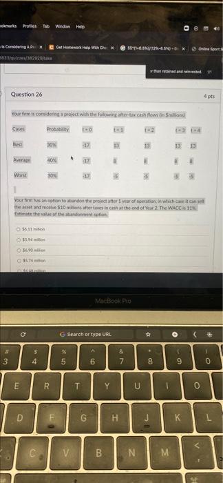 Solved okmarks Profile Tab Window Help OB is considering API | Chegg.com