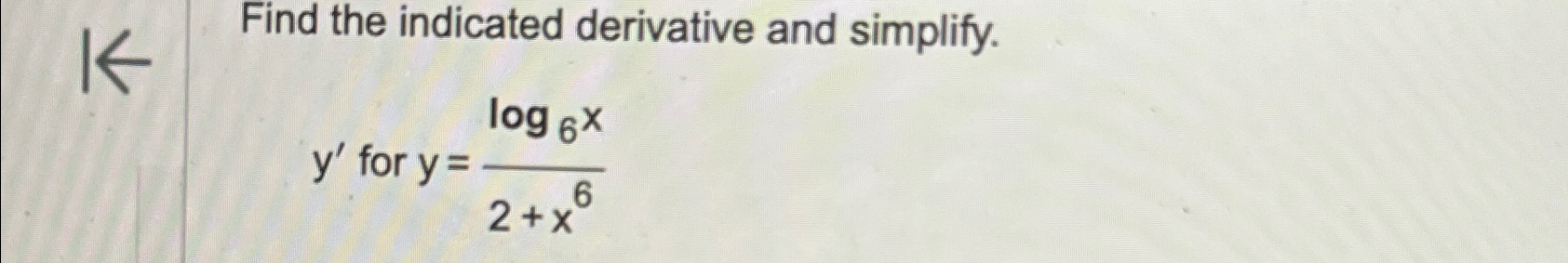 Solved Find the indicated derivative and simplify.y' ﻿for | Chegg.com