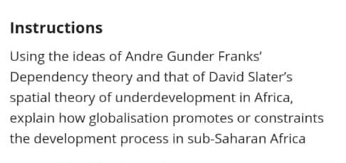 Solved Instructions Using the ideas of Andre Gunder Franks' | Chegg.com