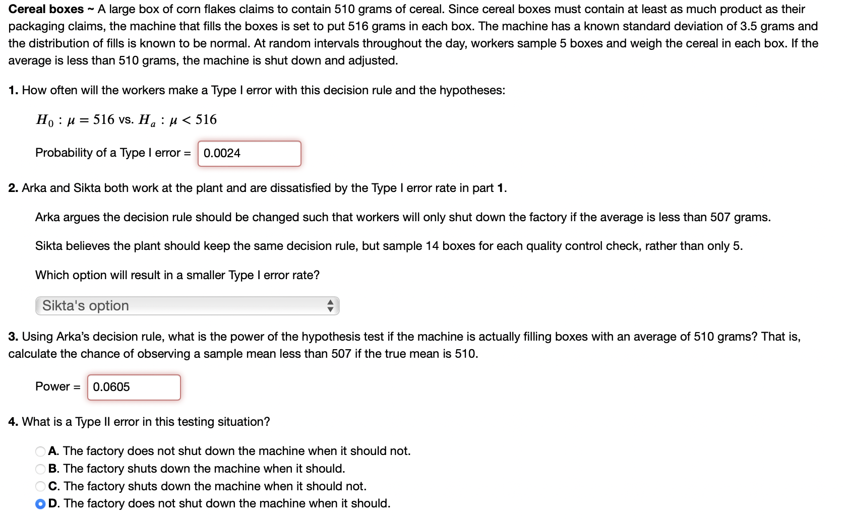 Solved Cereal boxes ∼ ﻿A large box of corn flakes claims to | Chegg.com