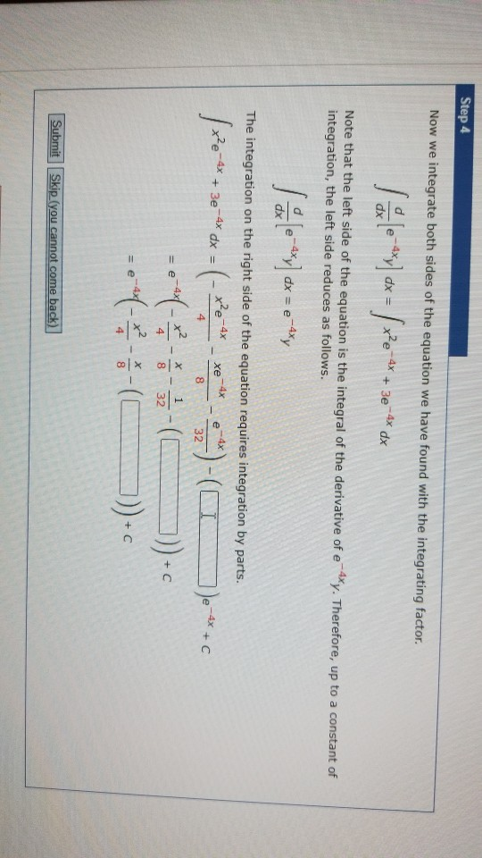 Solved Step 4 Now we integrate both sides of the equation we | Chegg.com