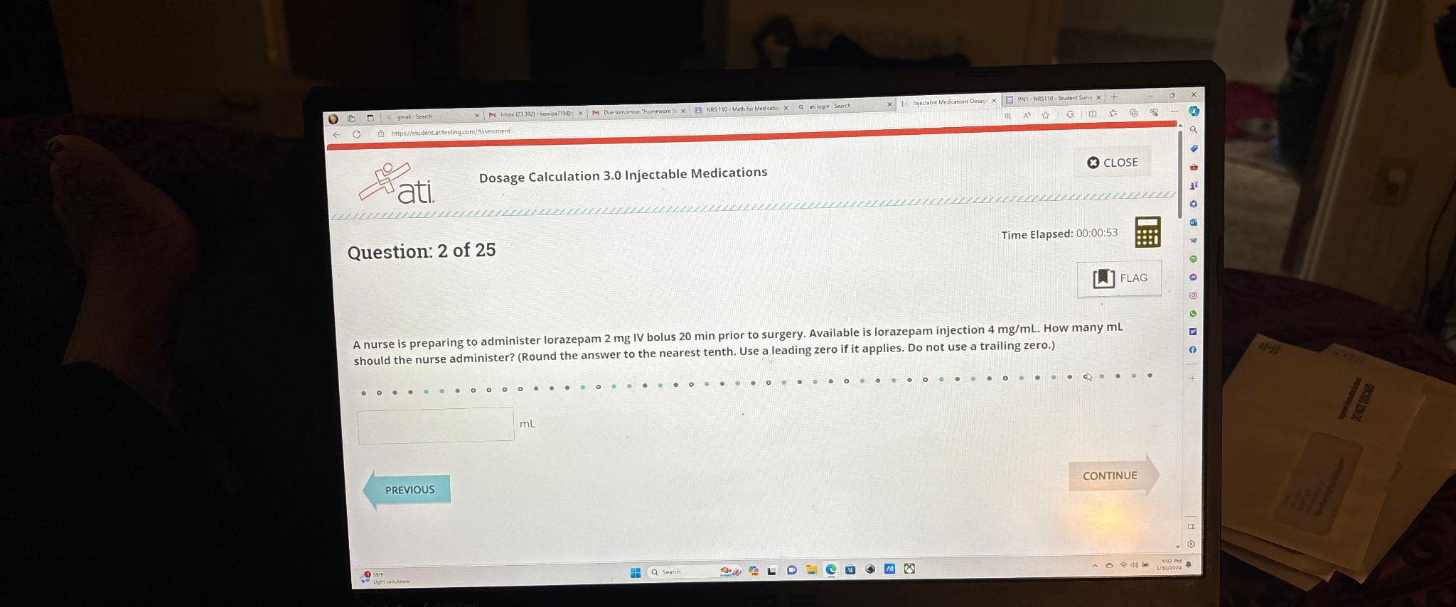 Solved Dosage Calculation 30 ﻿injectable 9800