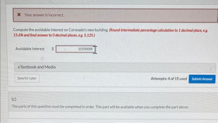 Solved Please Help me find Avoidable Interest amount. I am | Chegg.com