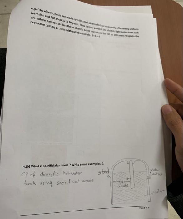 Solved 4.(b) What is sacrificial primers ? Write some | Chegg.com