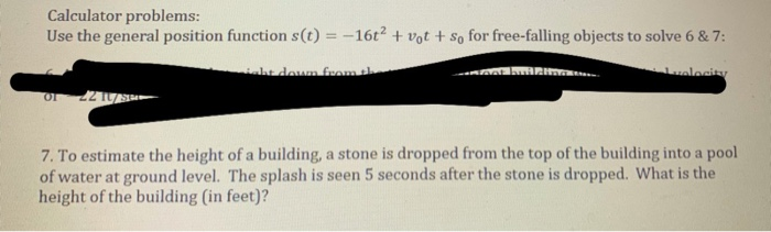 Solved Calculator problems: Use the general position | Chegg.com