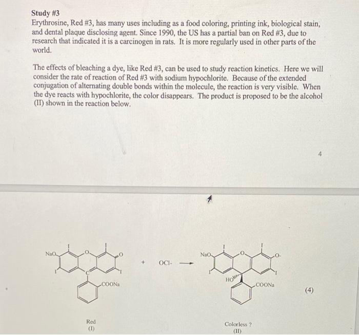 Solved Study #3 Erythrosine, Red #3, has many uses including | Chegg.com